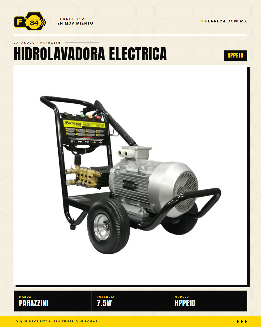 Hidrolavadora Eléctrica Industrial Parazzini Pro 10 HP — 234 bar – Ferre24